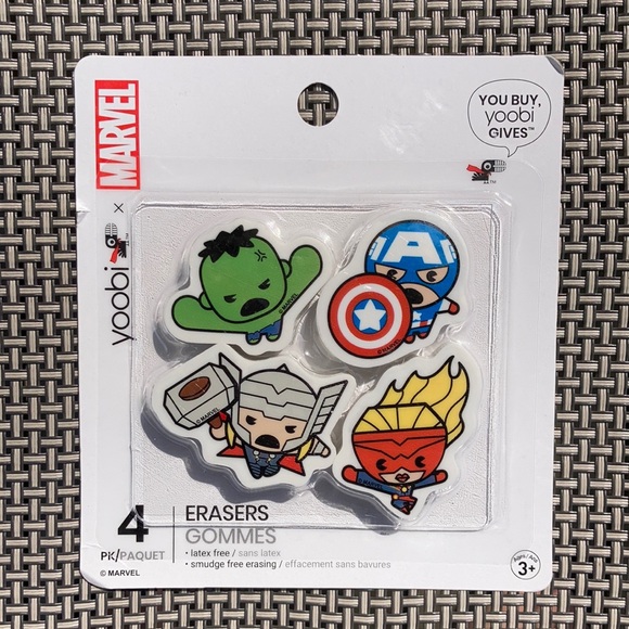 Marvel | Office | Yoobi X Marvel Avengers Kawaii 4 Pack Erasers | Poshmark